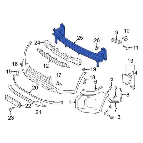 Hyundai OE 64900S8010 - Front Bumper Impact Bar