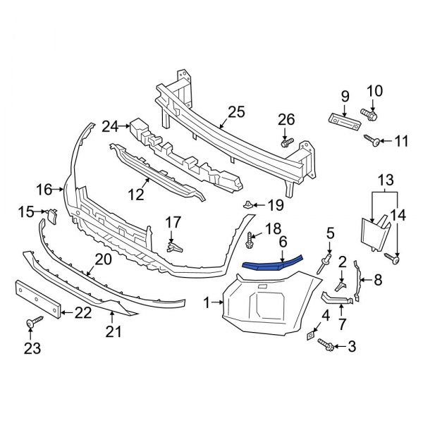 Hyundai OE 865B4S8000 - Front Right Lower Bumper Cover Bracket