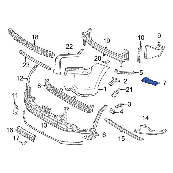 Hyundai OE 86551S8CA0 - Front Left Bumper Guide