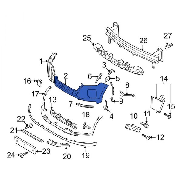 Hyundai OE 865A0S8BA0 - Front Left Upper Bumper Cover