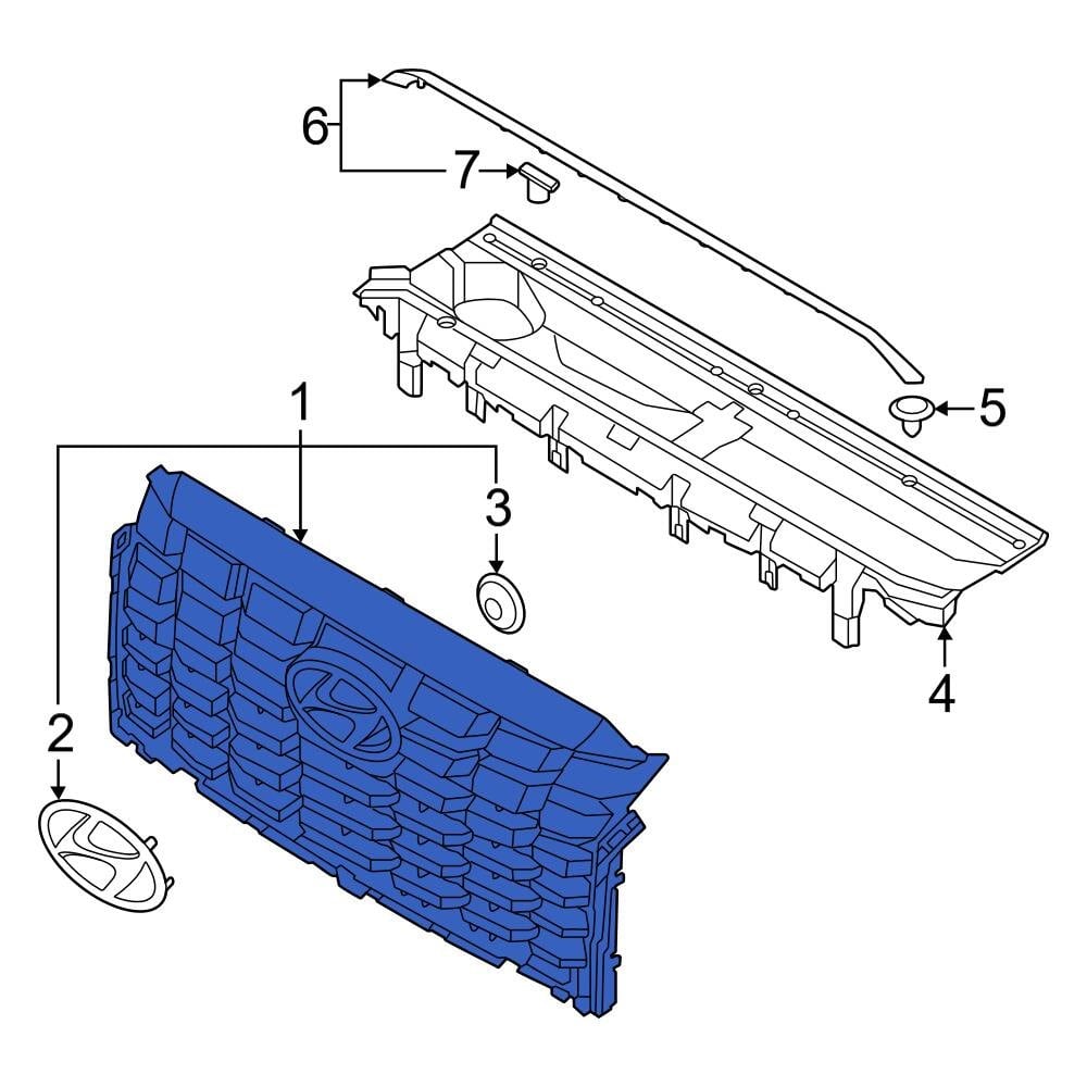 Hyundai OE 86350S8CC0TRC - Front Upper Grille