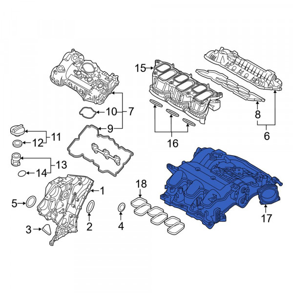 Hyundai OE 292103CFC1 - Upper Engine Intake Manifold