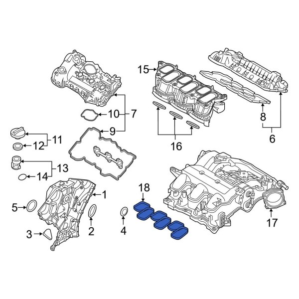 Hyundai OE 282153CFA0 - Lower Engine Intake Manifold Gasket