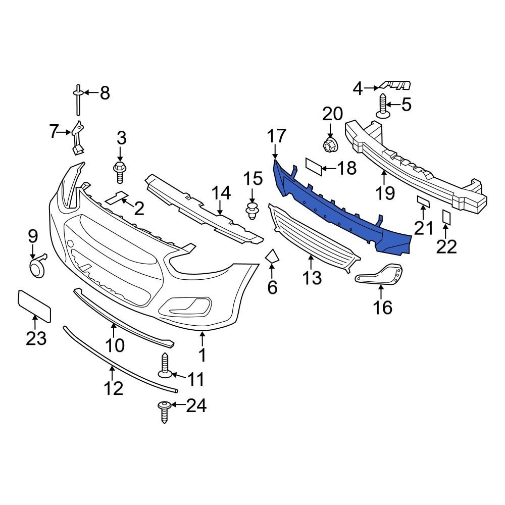 Hyundai OE 865801R000 - Front Bumper Impact Absorber