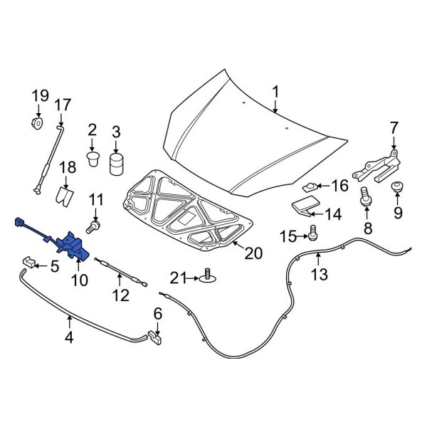 Hyundai OE 811301R000 - Front Hood Latch