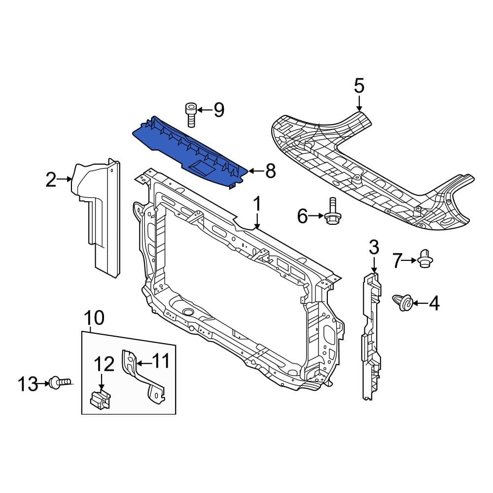Hyundai OE 29135H9000 - Front Center Radiator Support Baffle