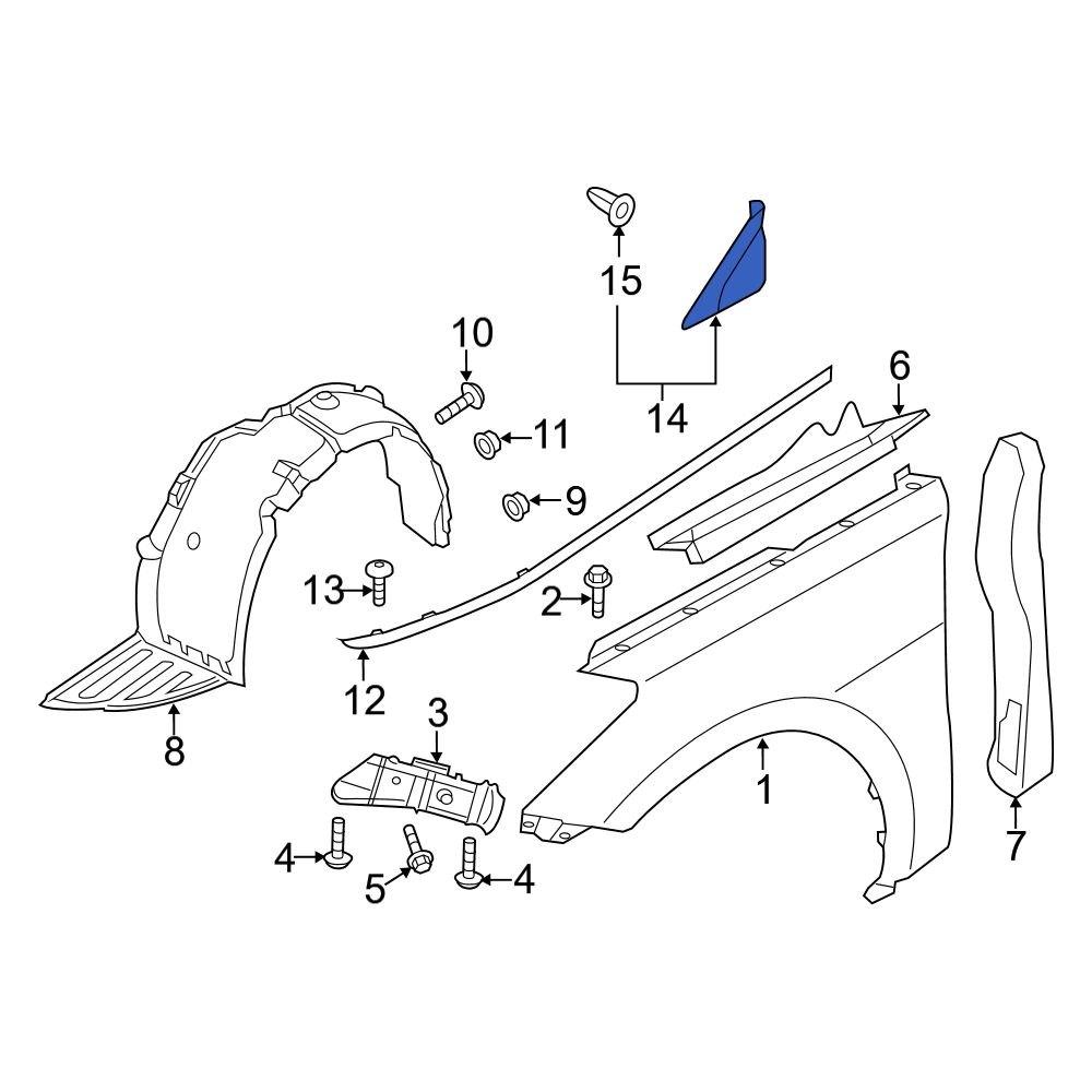 Hyundai OE 877723V100 - Right Fender Molding