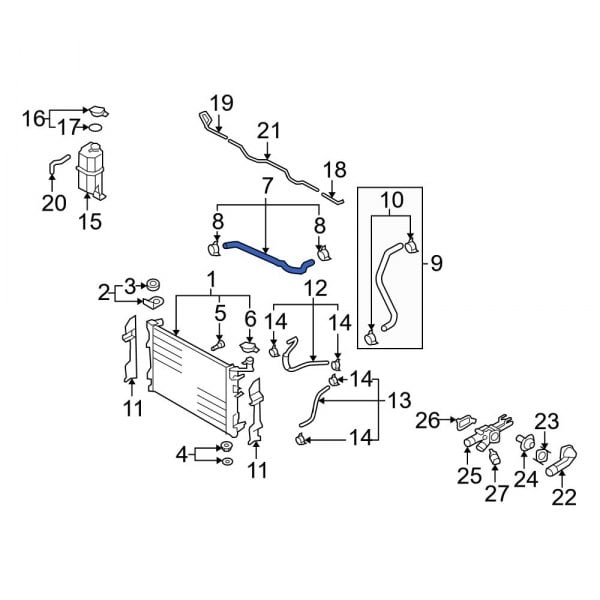 Hyundai OE 254142H100 - Upper Radiator Coolant Hose