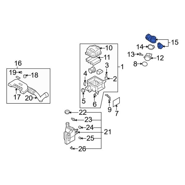 Hyundai OE 281302H100 - Engine Air Intake Hose