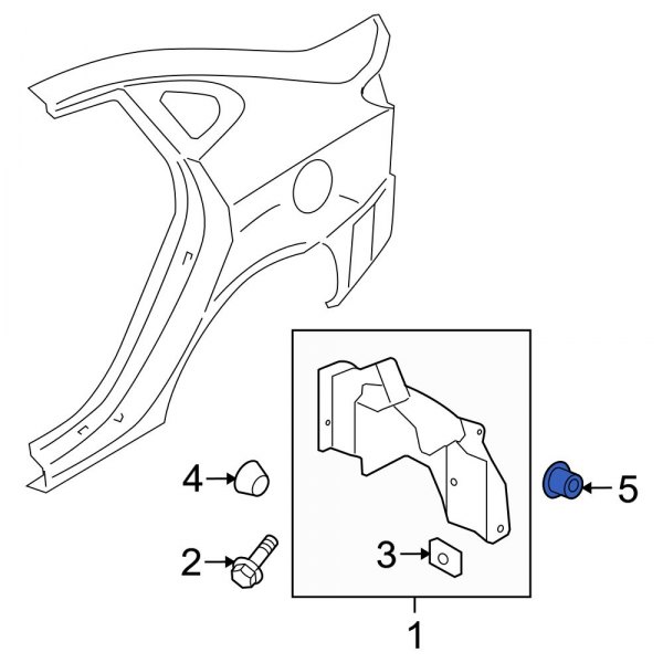 Hyundai OE 8412436000 - Quarter Panel Splash Shield Clip