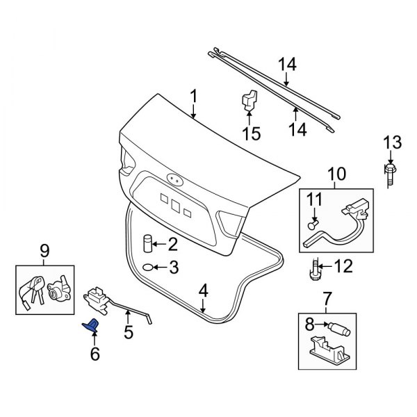 Hyundai OE 812103L000 - Rear Deck Lid Striker