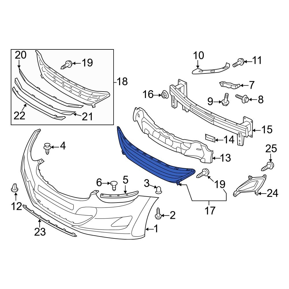 Hyundai OE 865603X710 - Front Lower Grille