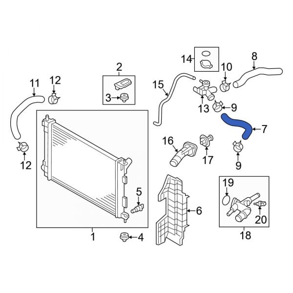 Hyundai OE 254123X601 - Lower Radiator Coolant Hose
