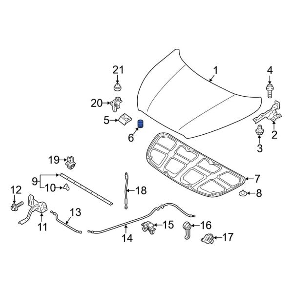 Hyundai OE 864503X000 - Front Hood Stop Buffer
