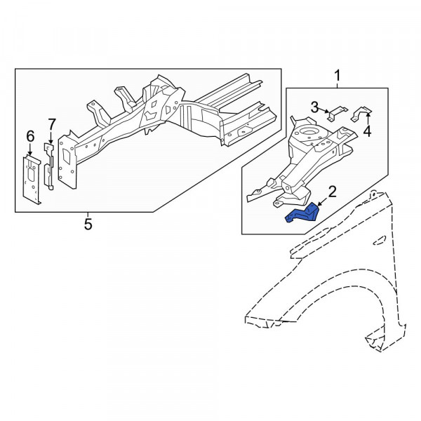 Hyundai OE 645873X010 - Front Right Fender Bracket