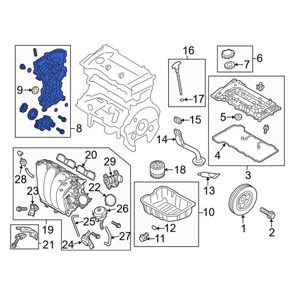 Hyundai OE 213502E021 - Engine Timing Cover