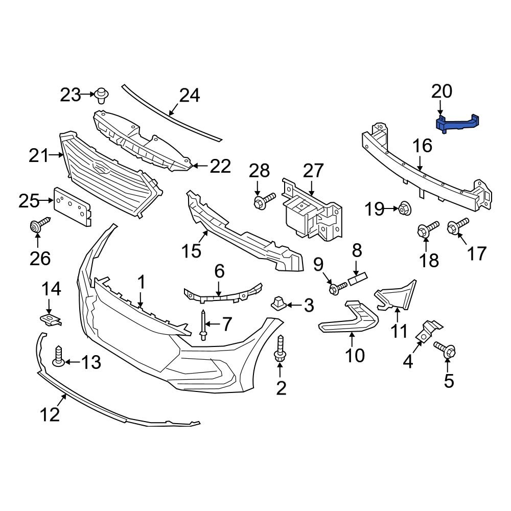 Hyundai OE 64118F2000 - Front Left Bumper Cover Reinforcement