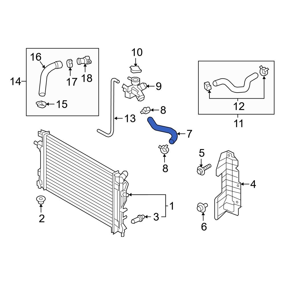 Hyundai OE 25411F2050 - Upper Radiator Coolant Hose