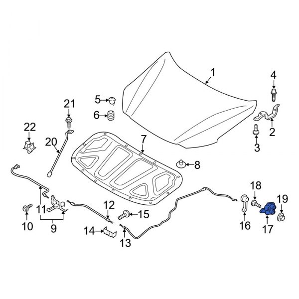 Hyundai OE 811803S000 - Hood Release Handle Bracket
