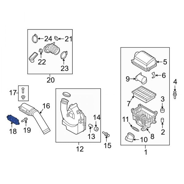 Hyundai OE 28213F2000 - Engine Air Intake Hose Debris Screen