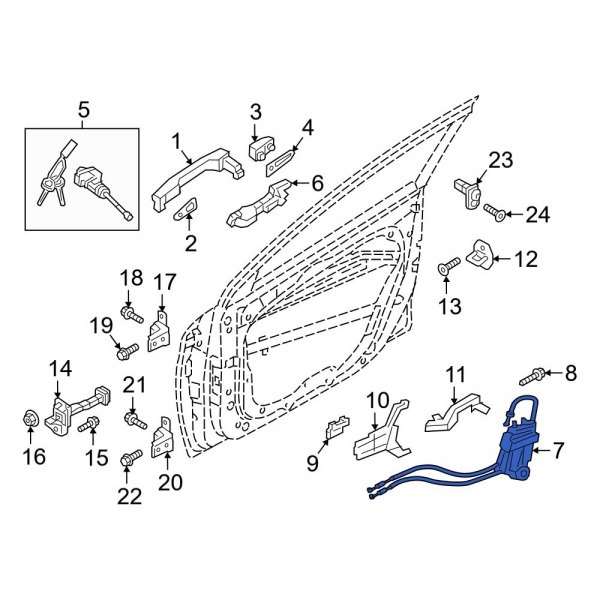 Hyundai OE 81310F2030 - Front Left Door Latch Assembly