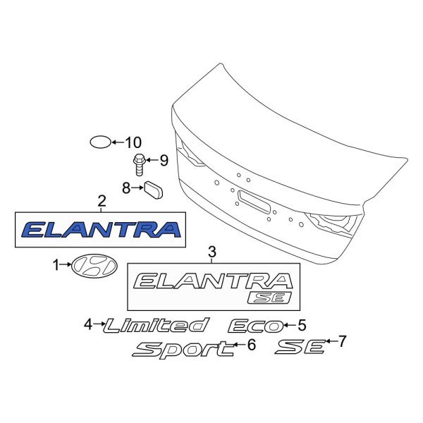 Hyundai OE 86315F2000 - Rear Deck Lid Emblem
