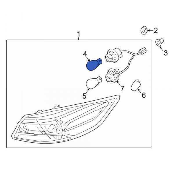 Hyundai OE 1864421058L - Rear Tail Light Bulb