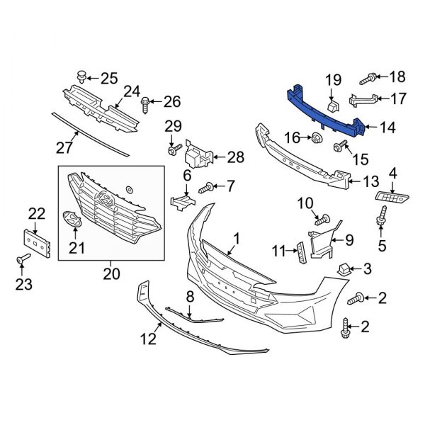 Hyundai OE 86631F3500 - Rear Bumper Impact Bar