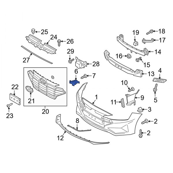 Hyundai OE 86556F3500 - Front Right Bumper Guide