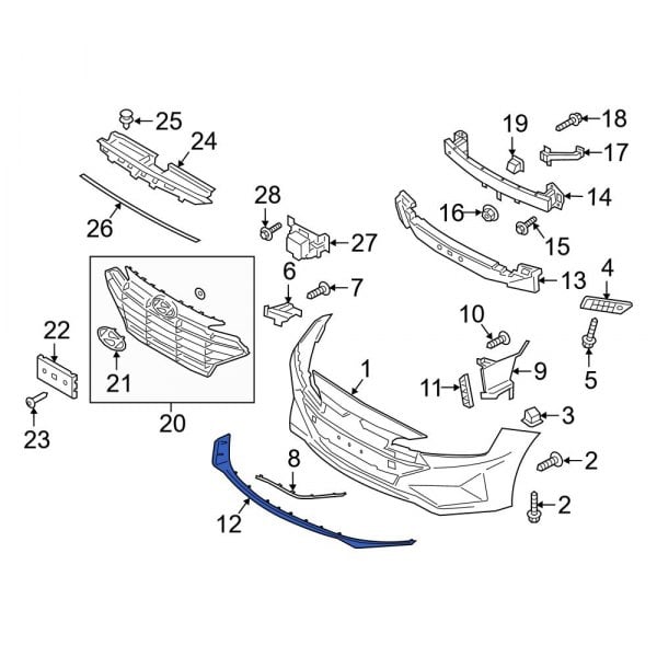 Hyundai OE 86591F2AA0 - Front Valance Panel