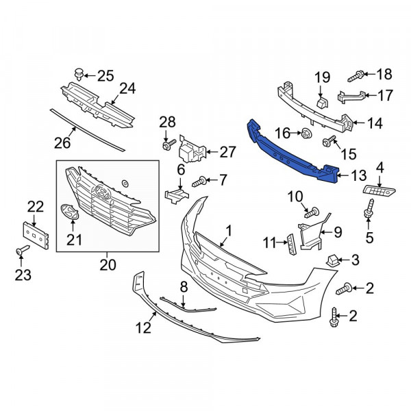 Hyundai OE 86520F2AB0 - Front Bumper Impact Absorber