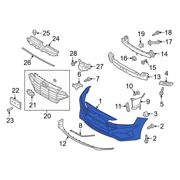 Hyundai OE 86511F2AA0 - Front Bumper Cover