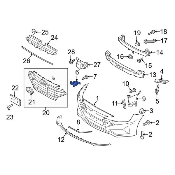 Hyundai OE 86556F2AA0 - Front Right Bumper Guide