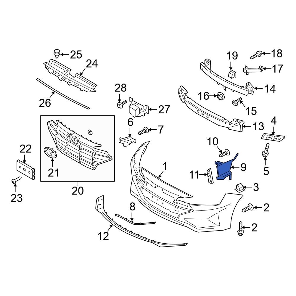 Hyundai OE 86567F2AA0 - Front Left Lower Brake Air Duct
