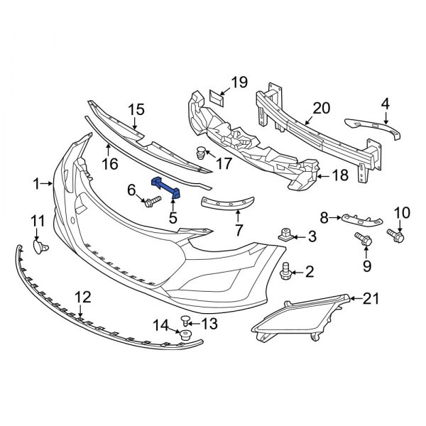 Hyundai OE 86552A5000 - Front Center Bumper Cover Bracket