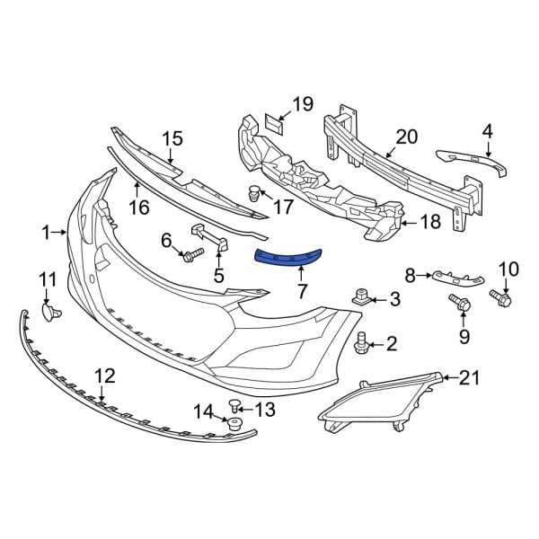 Hyundai OE 86553A5000 - Front Left Lower Bumper Cover Bracket
