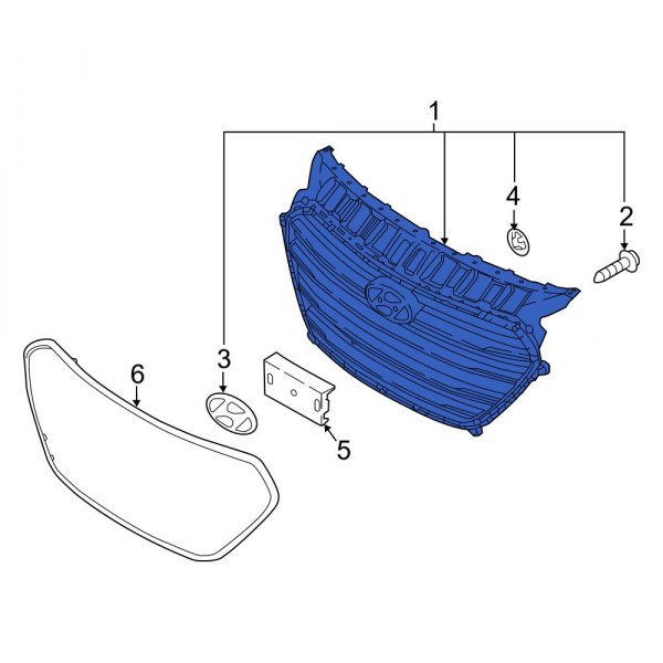 Hyundai OE 86350A5800 - Front Grille