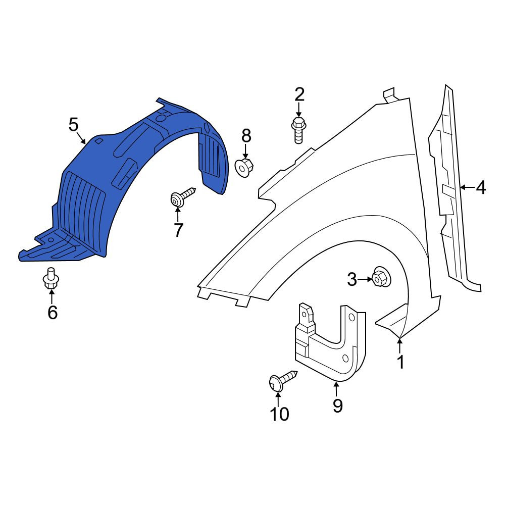 Hyundai OE 86811A5000 - Front Left Fender Splash Shield