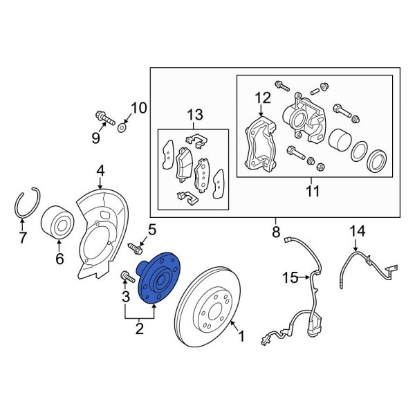 Hyundai OE 51750A5000 - Front Wheel Hub