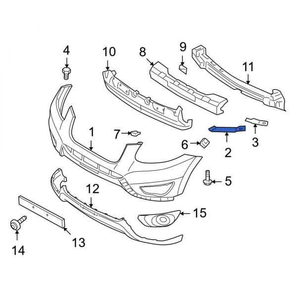 Hyundai OE 865552B000 - Front Left Bumper Cover Support Rail