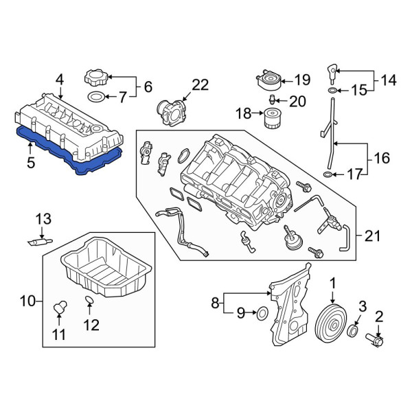 Hyundai OE 224412G600 - Engine Valve Cover Gasket