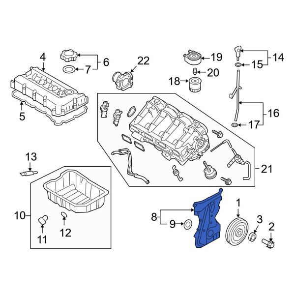 Hyundai OE 213502G004 - Engine Timing Cover