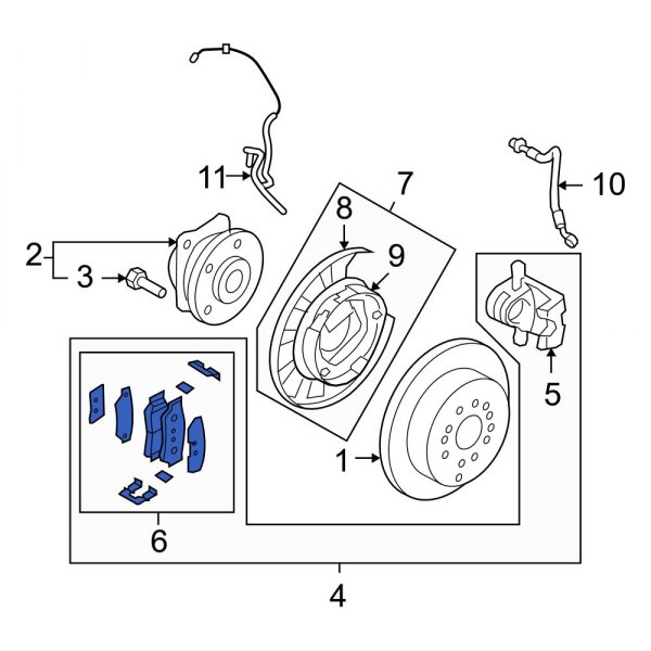 Hyundai OE 583020WA00 - Rear Disc Brake Pad Set