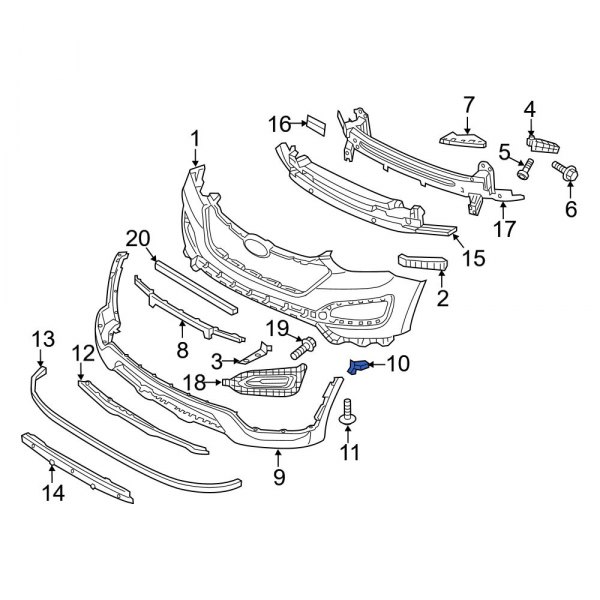 Hyundai OE 865784Z000 - Front Right Bumper Guide