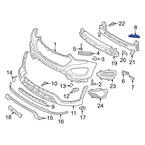 Hyundai OE 865512W000 - Front Left Bumper Cover Stay