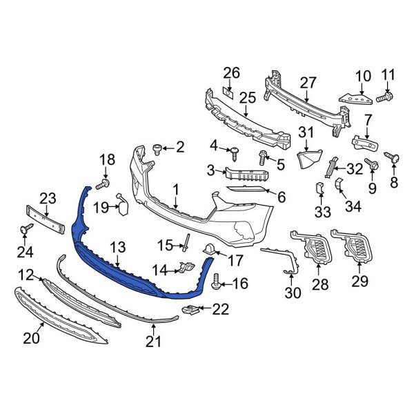 Hyundai OE 86512S2000 - Front Lower Bumper Cover