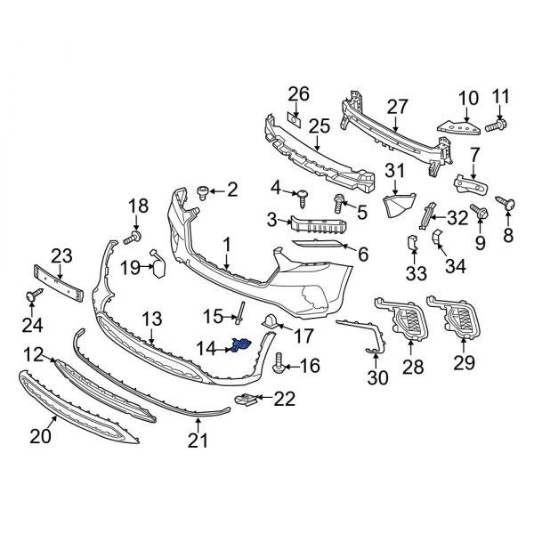 Hyundai OE 86577B8AA0 - Left Lower Bumper Cover Bracket