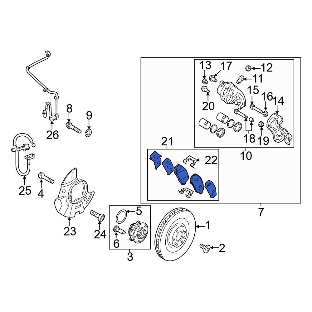 Hyundai OE 581014ZA00 - Front Disc Brake Pad Set