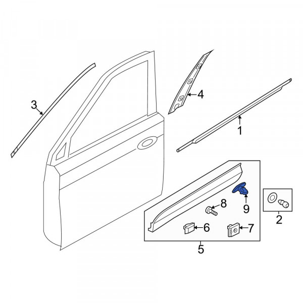 Hyundai OE 877561F000 - Door Molding Clip
