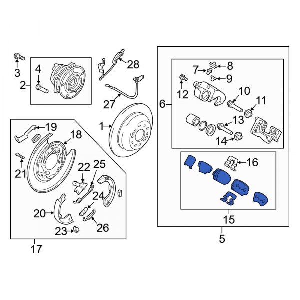 Hyundai OE 583022WA00 - Rear Disc Brake Pad Set